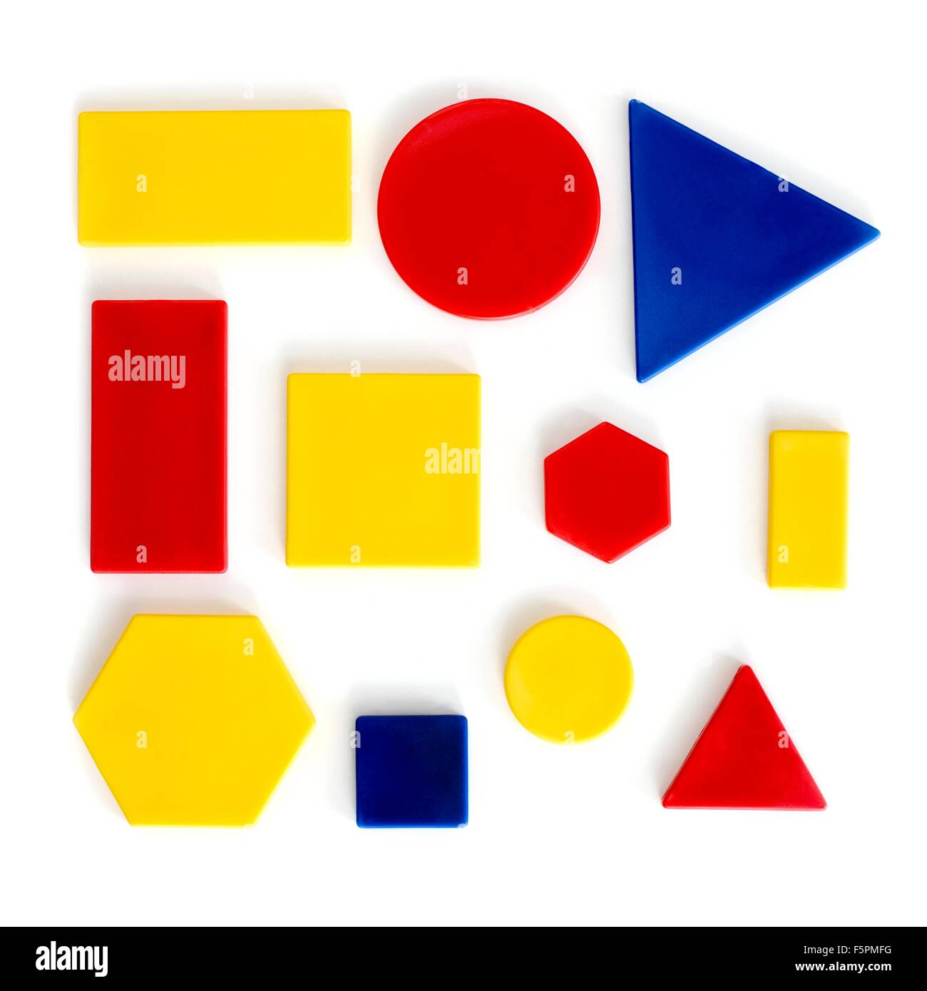 Colourful shapes against a white background Stock Photo - Alamy