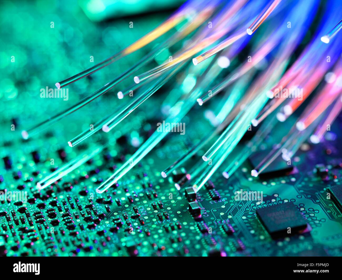 PROPERTY RELEASED. Fibre optics carrying data passing a computer ...