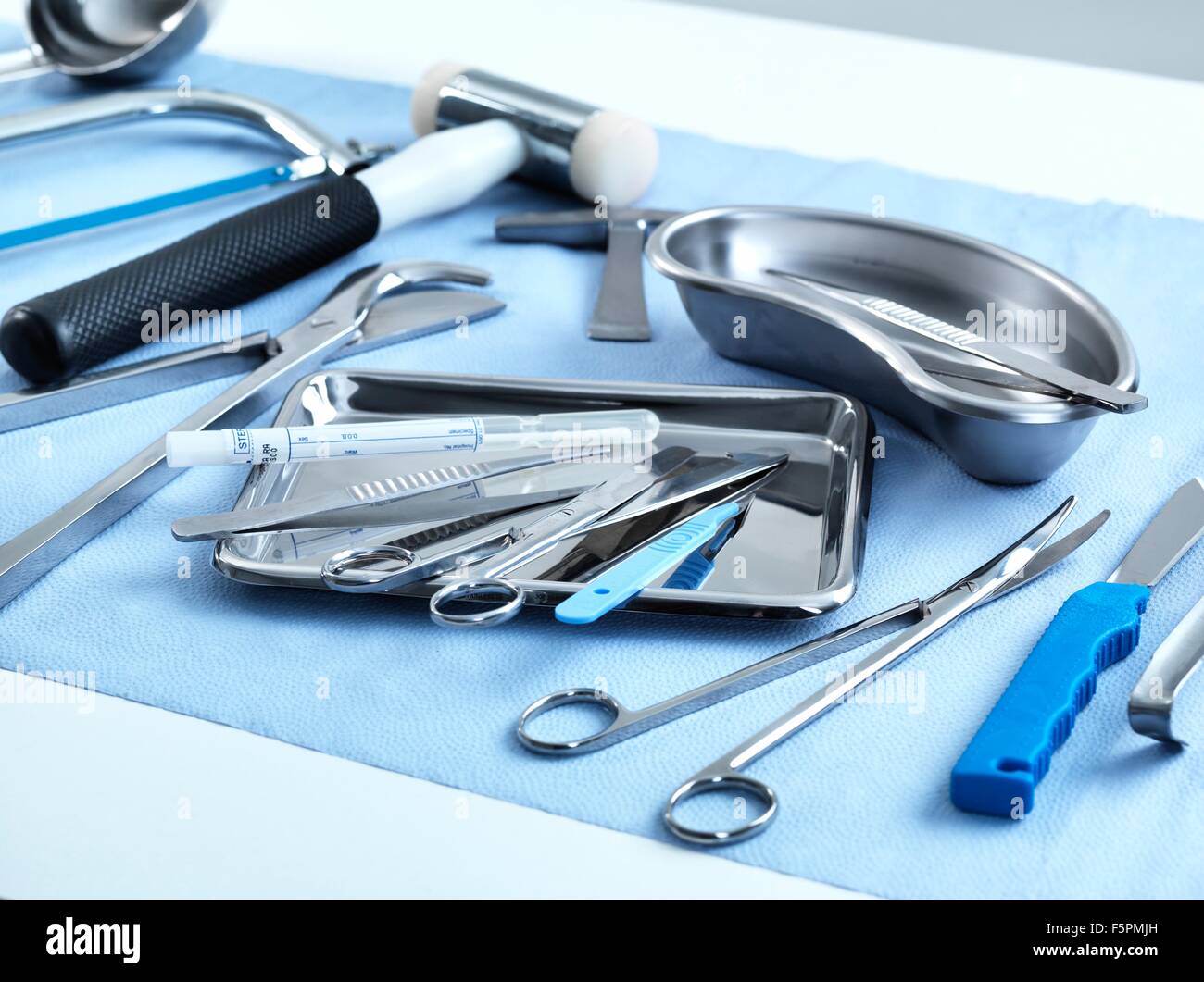 PROPERTY RELEASED. Pathology equipment laid out ready for a medical ...