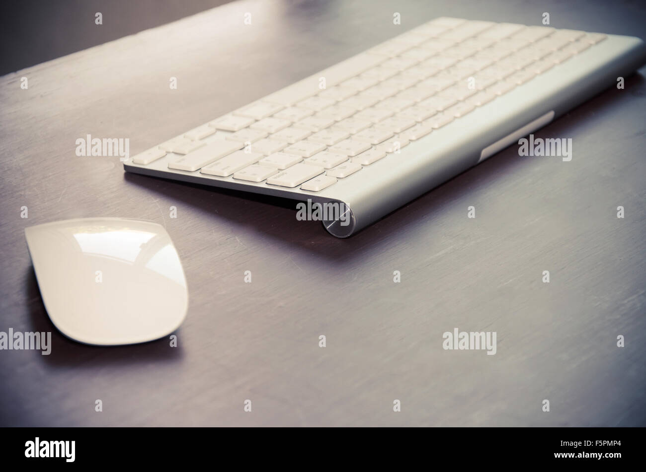 keyboard and mouse on the table Stock Photo - Alamy