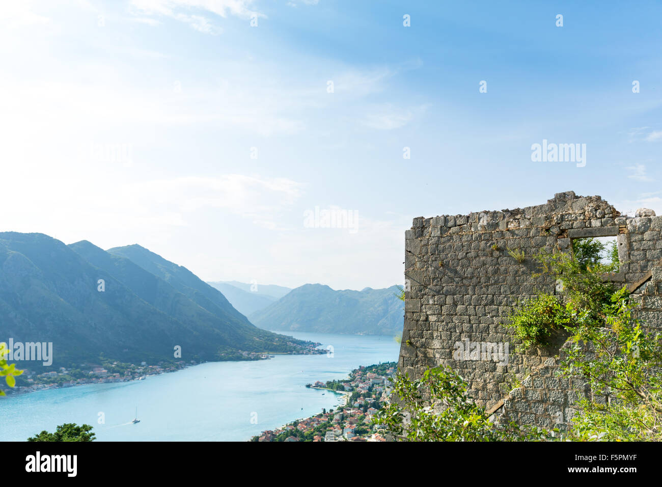 Old castle ruins in Montenegro mountains against sea Stock Photo - Alamy