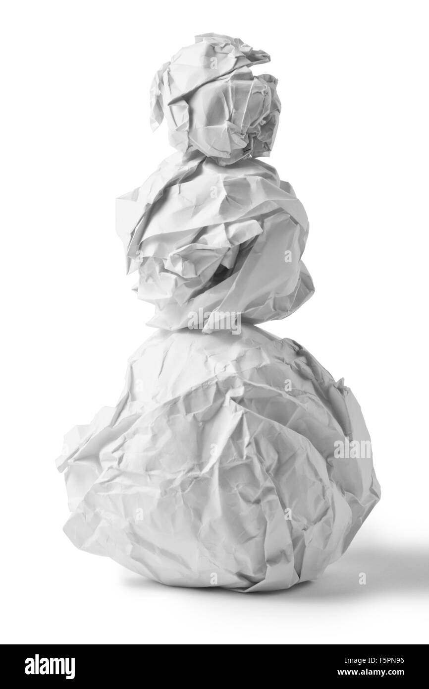 Concept of crumpled paper balls. Isolated Stock Photo - Alamy