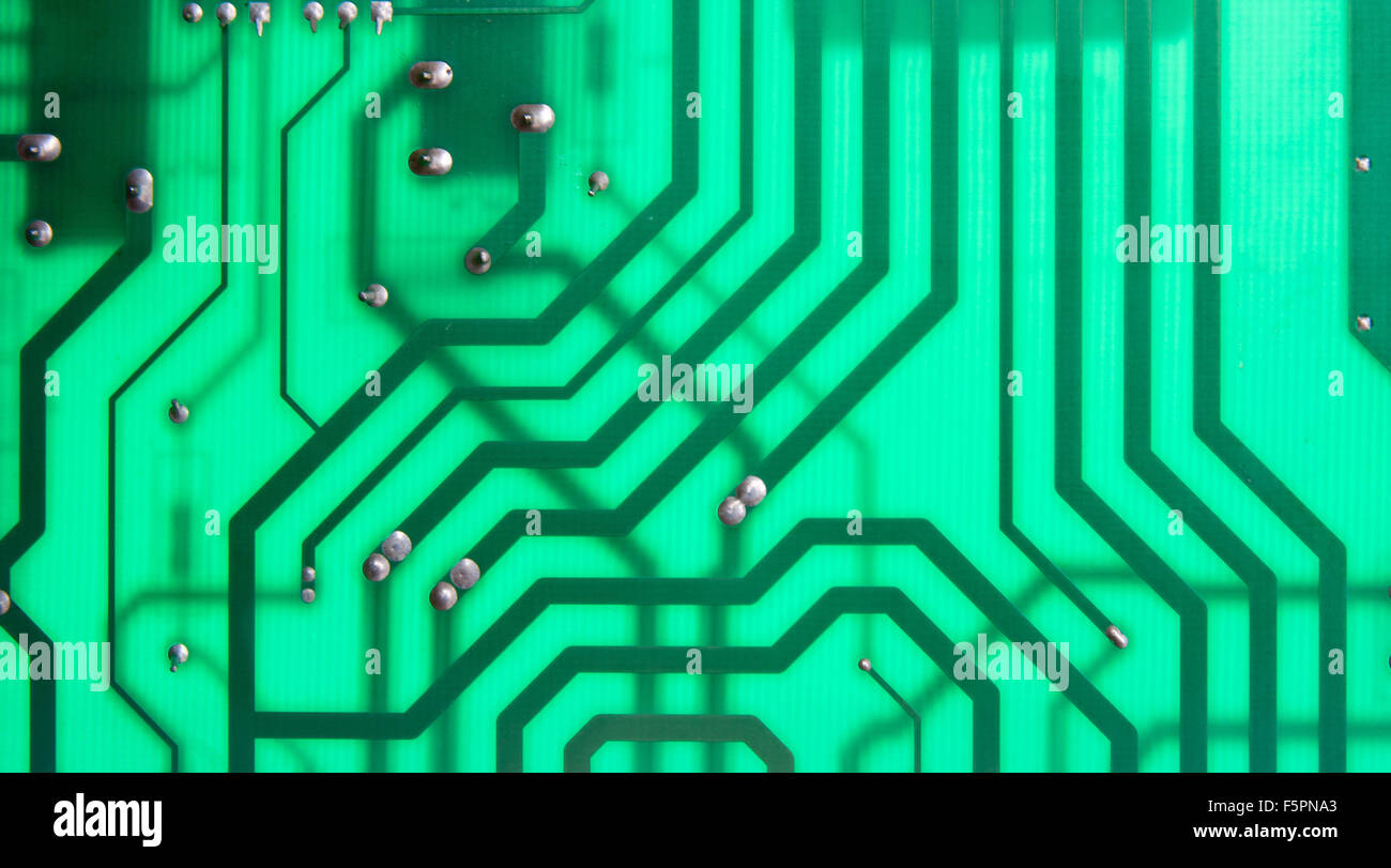 Close up of a green computer circuit Stock Photo - Alamy