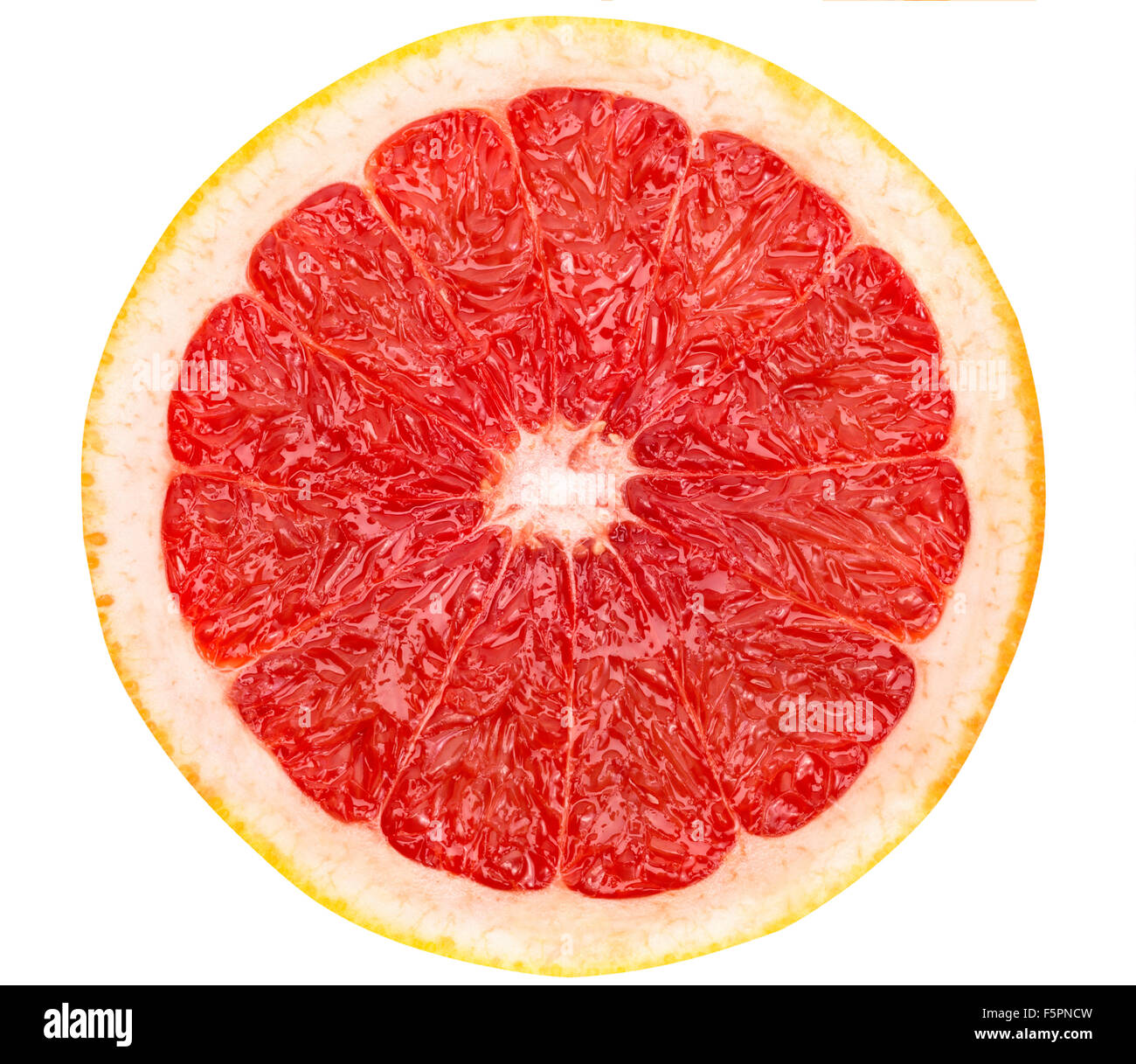 full grapefruit slice on white Stock Photo - Alamy