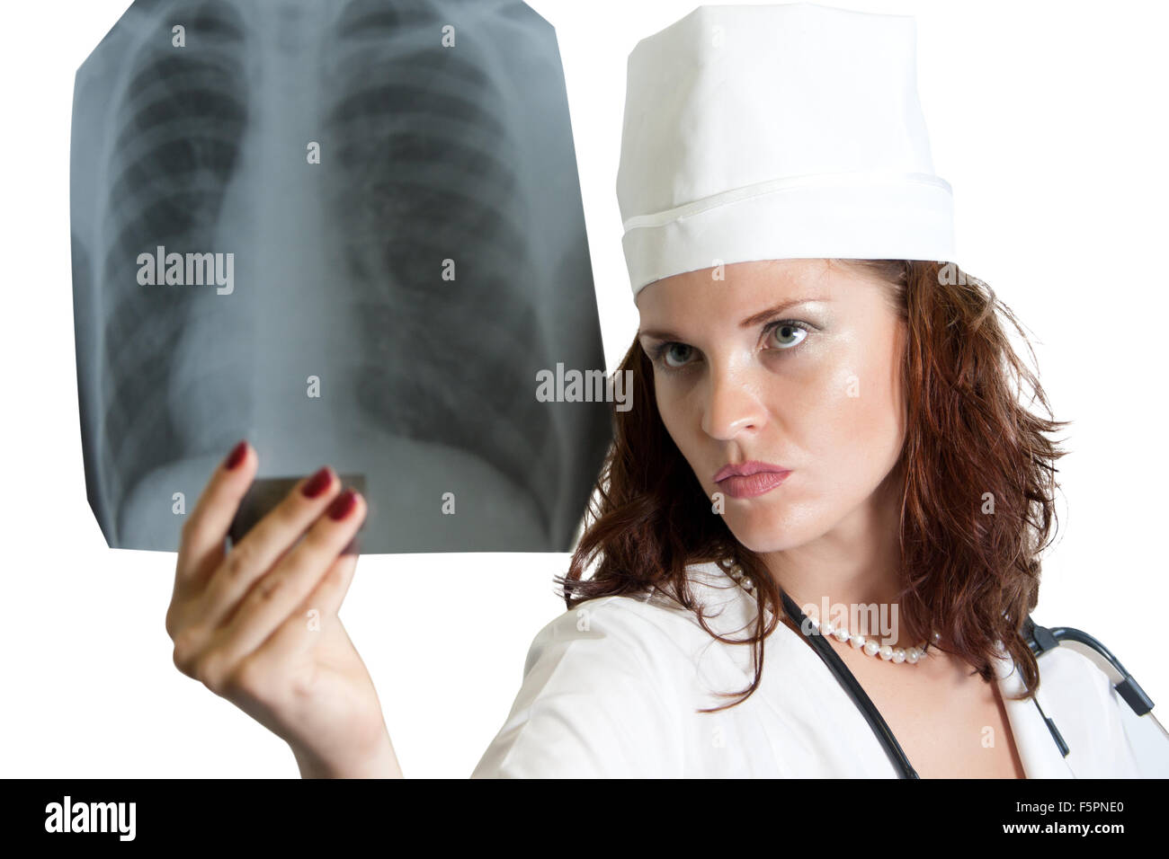 Doctor with chest X-ray isolated Stock Photo - Alamy