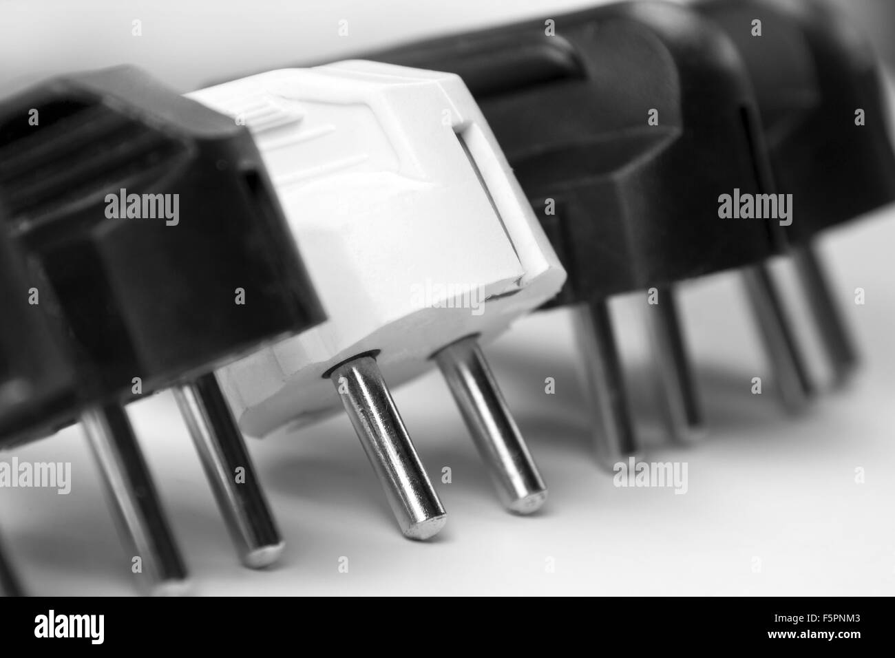 Row of electrical plugs Stock Photo - Alamy