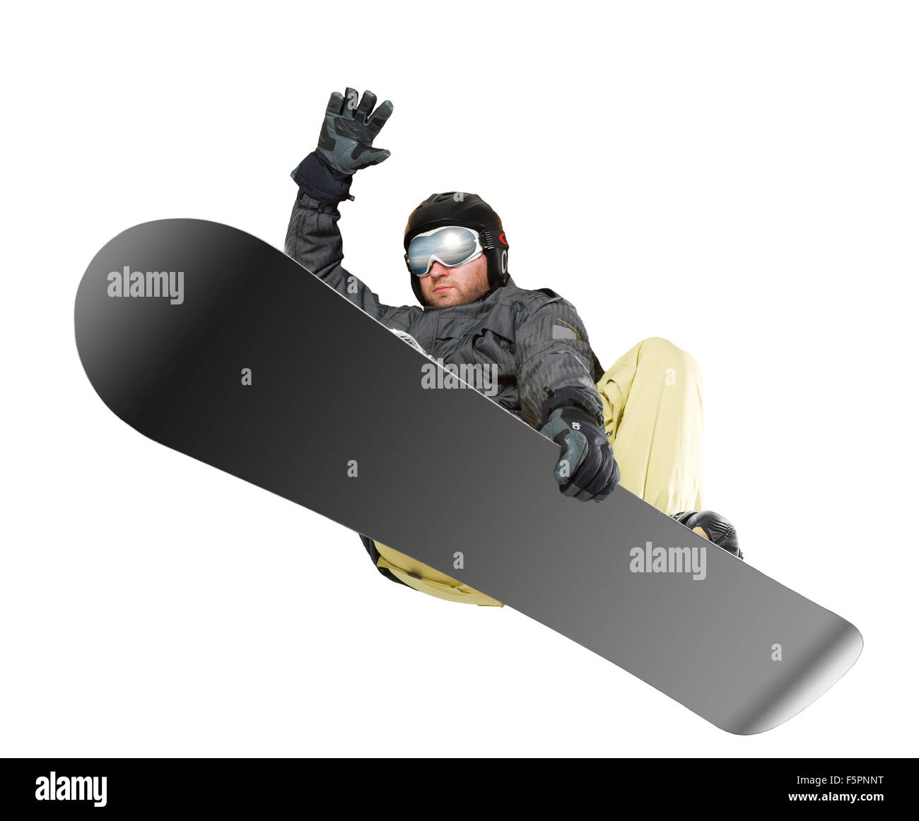 Person snowboarding on mountain Cut Out Stock Images & Pictures - Alamy