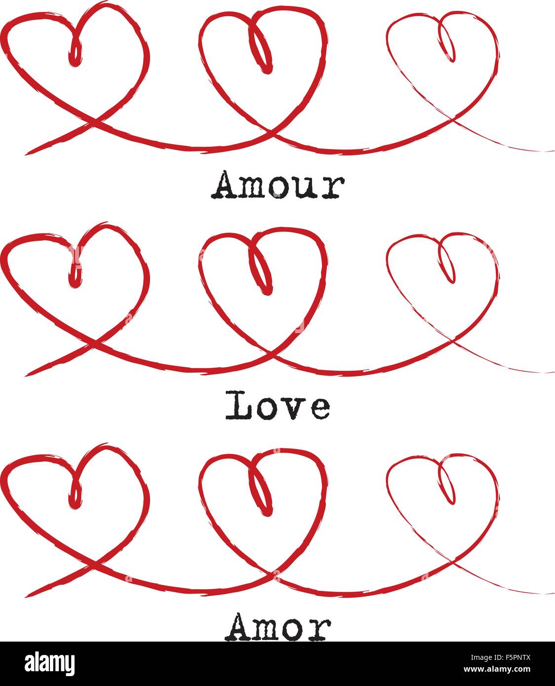 Hand drawn heart card in vector format Stock Vector Image & Art - Alamy