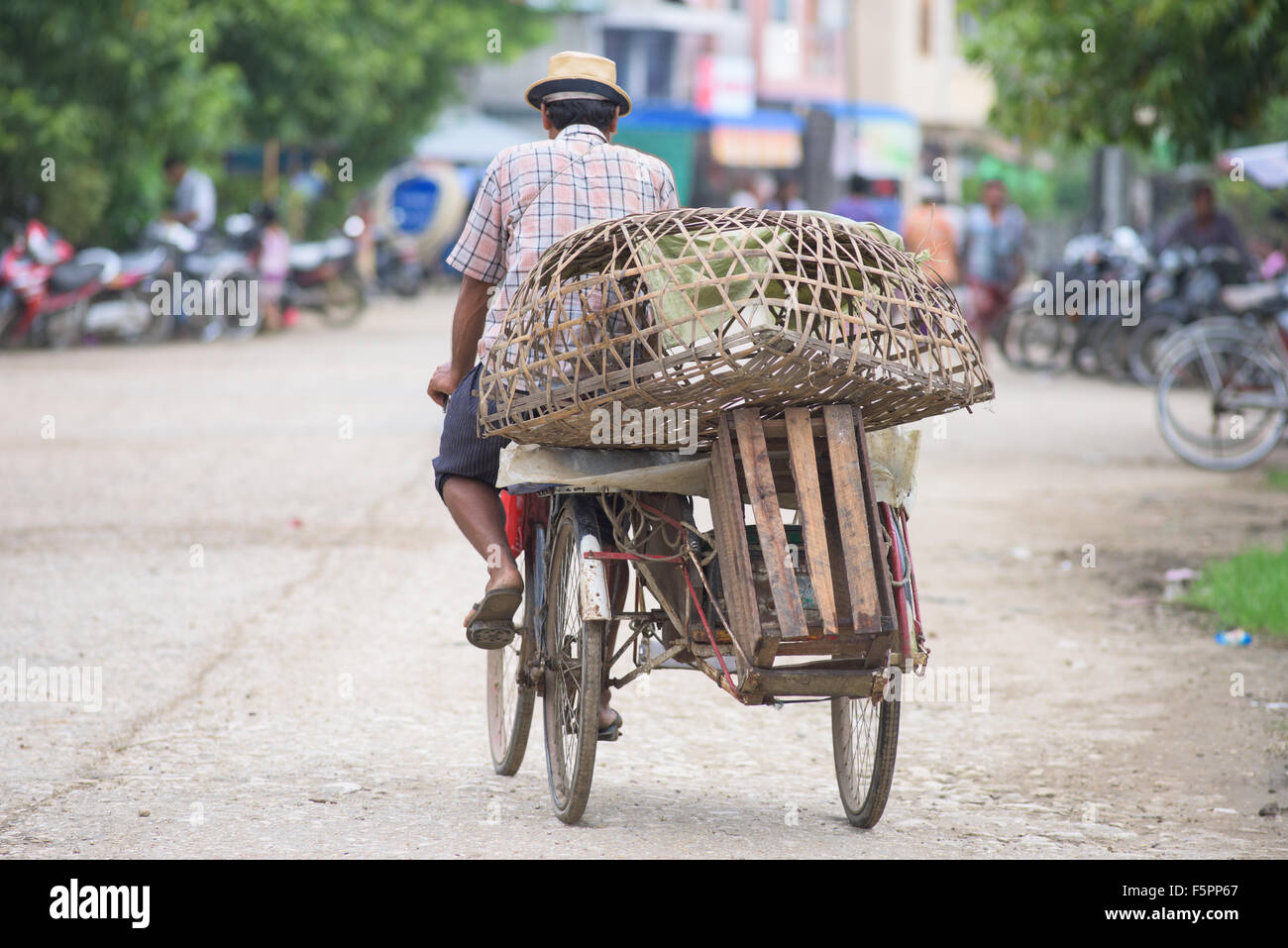 Old passenger tricycle in Labutta Township, Ayeyarwady Division of ...