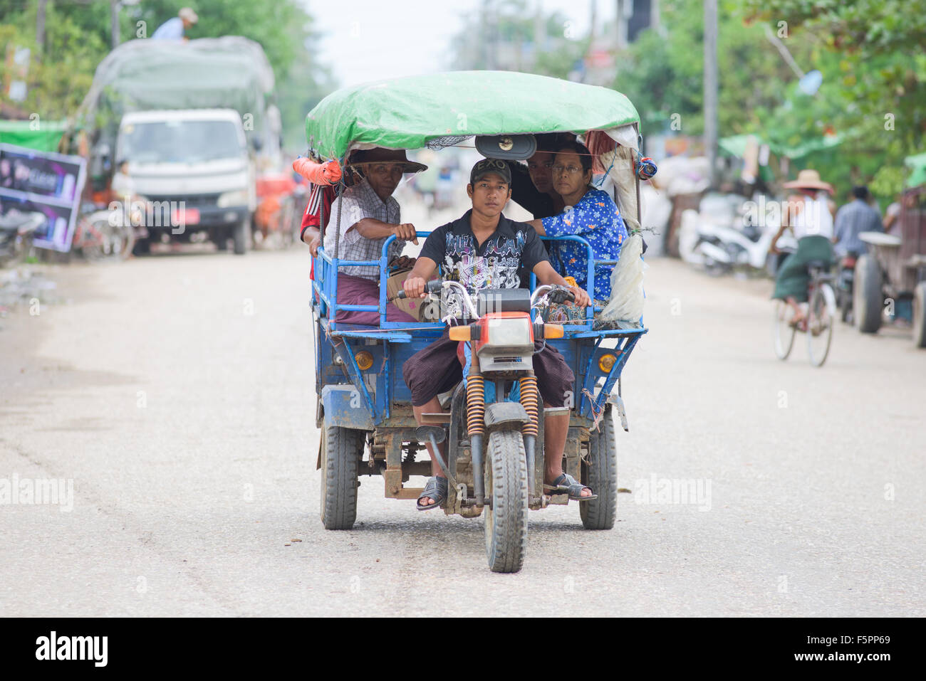 Three wheel passenger bus in Labutta Township, Ayeyarwady Division of ...
