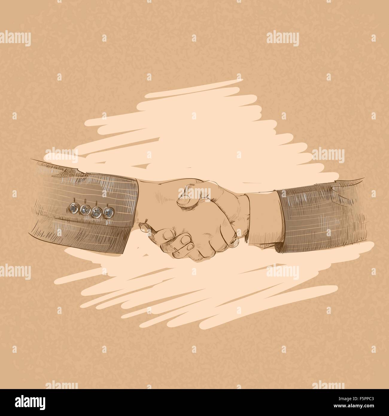 Handshake Business People Hands Shake Flat Retro Stock Vector Image ...