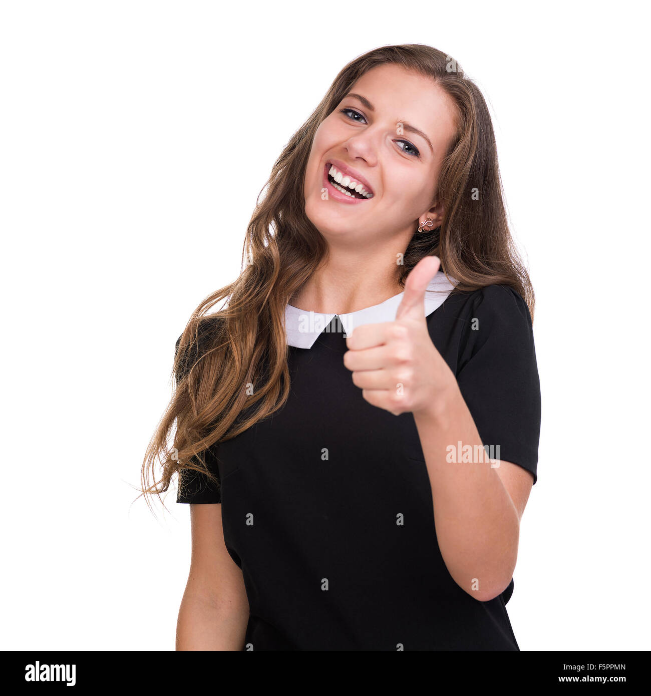 Beautiful woman portrait smiling isolated over a white Stock Photo - Alamy Beautiful woman portrait smiling isolated over a white Stock Photo - Alamy
