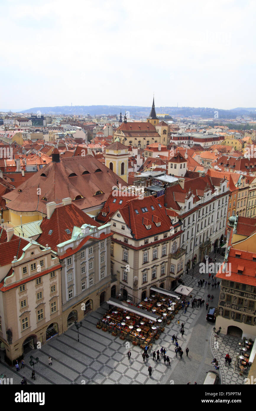Colorful buildings in the Square of the Old Town in Prague, Czech ...