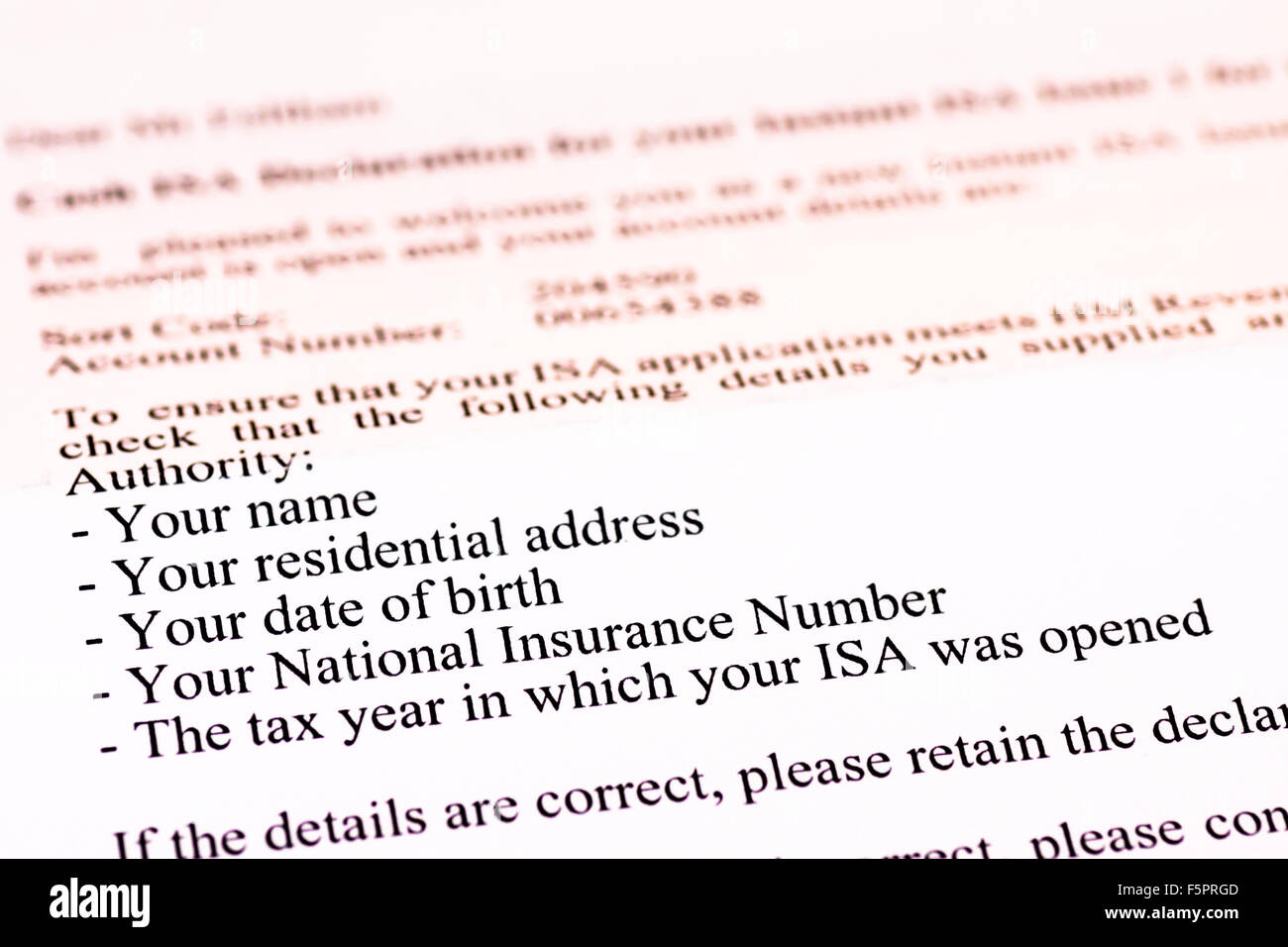 ISA Application form Stock Photo - Alamy