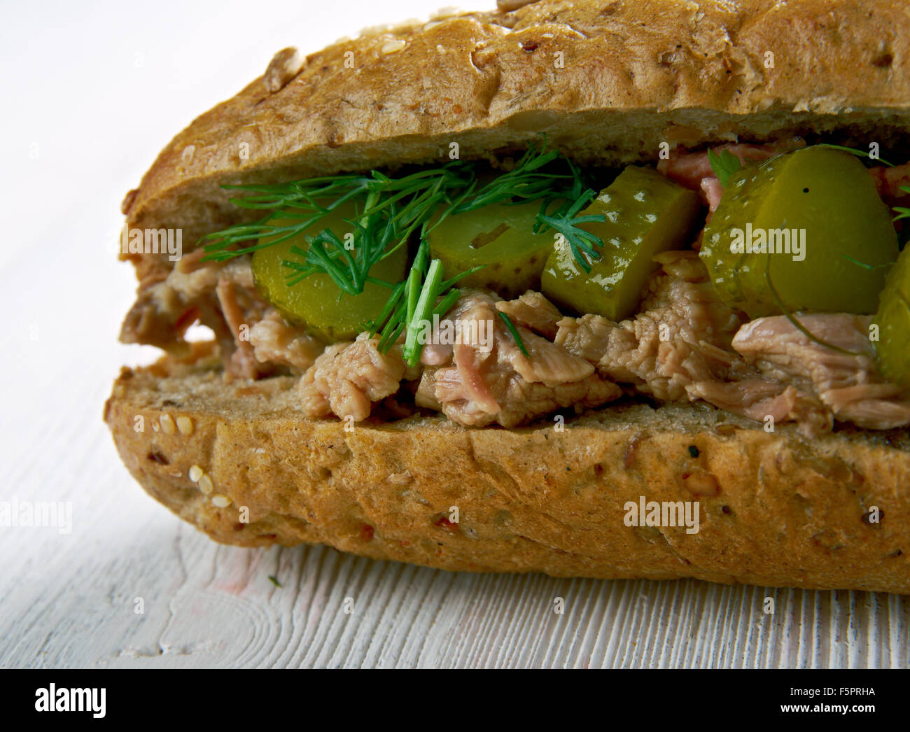Italian Beef Sandwich - thin slices of seasoned roast beef,Italian ...