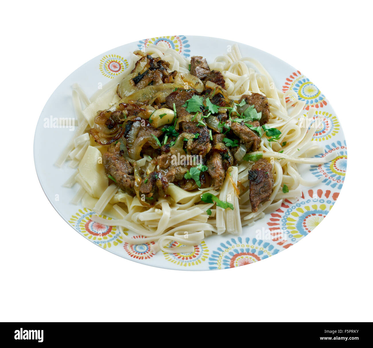 naryn - lamb with noodles.Uzbek cuisine Stock Photo - Alamy