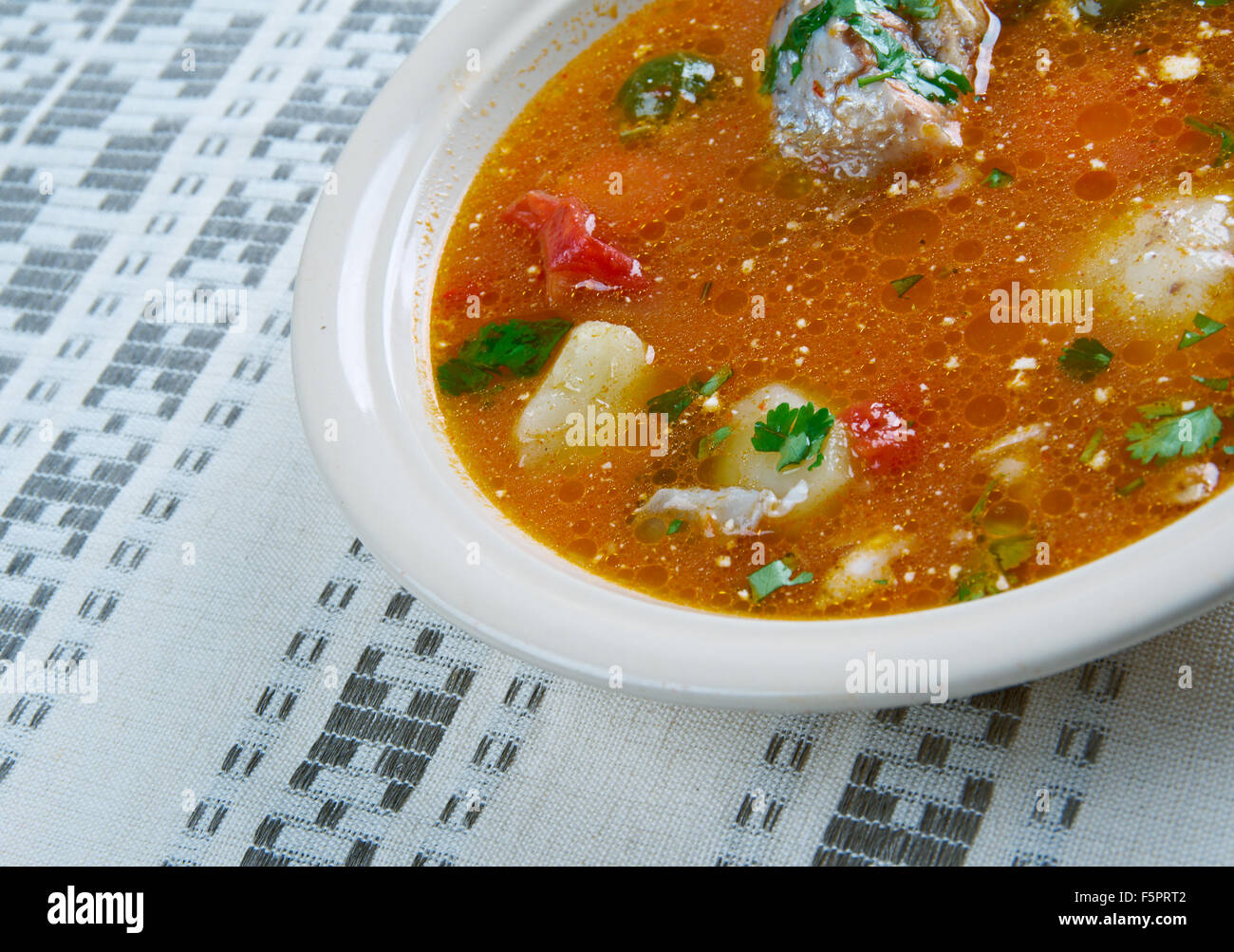 Caldo de Peixe - Angolan fish soup. African cuisine Stock Photo - Alamy