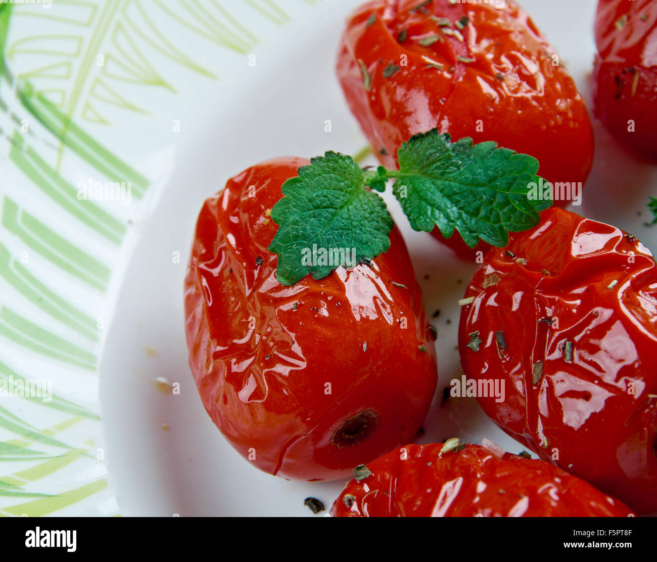 Tomato compote - side dish roasted or cooked tomatoes.American cuisine ...