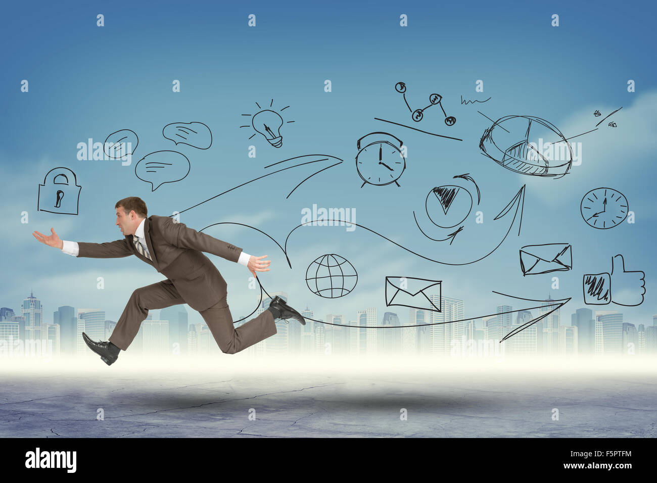 Man running fast with empty hand Stock Photo - Alamy