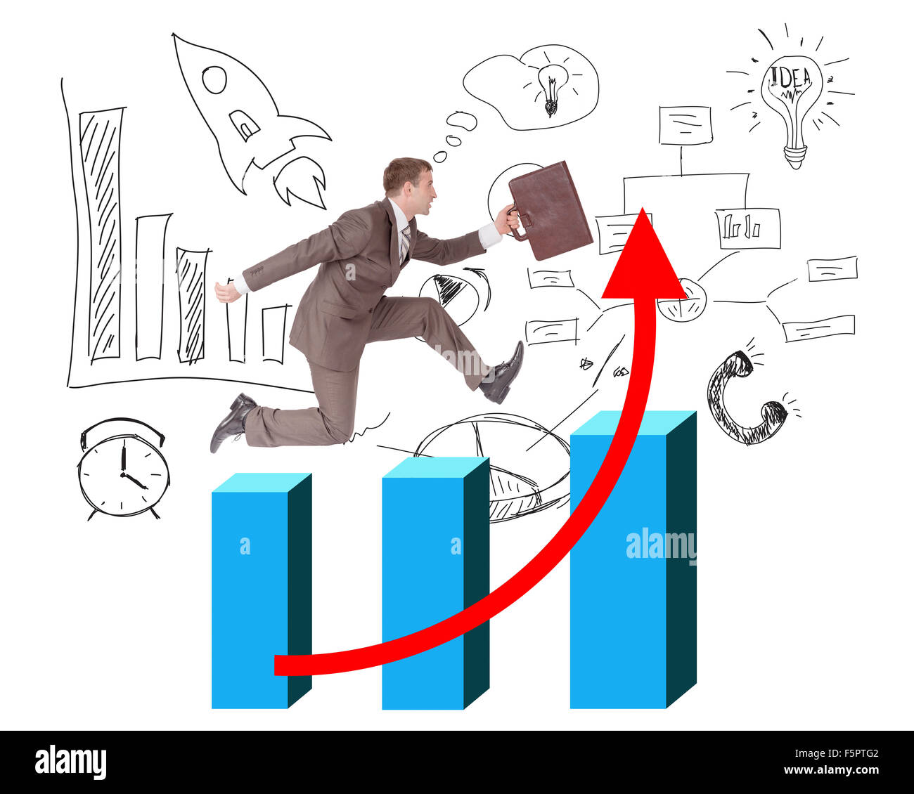 Rocket growth chart icon Cut Out Stock Images & Pictures - Alamy
