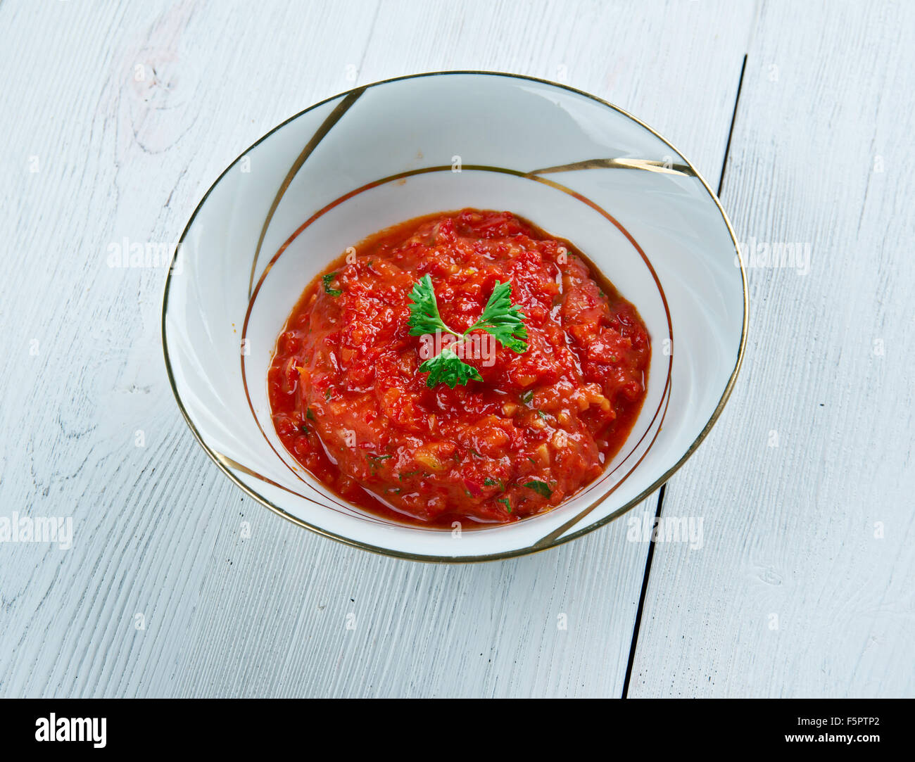 Chemen tarifi - Turkish sauce adjika Stock Photo - Alamy