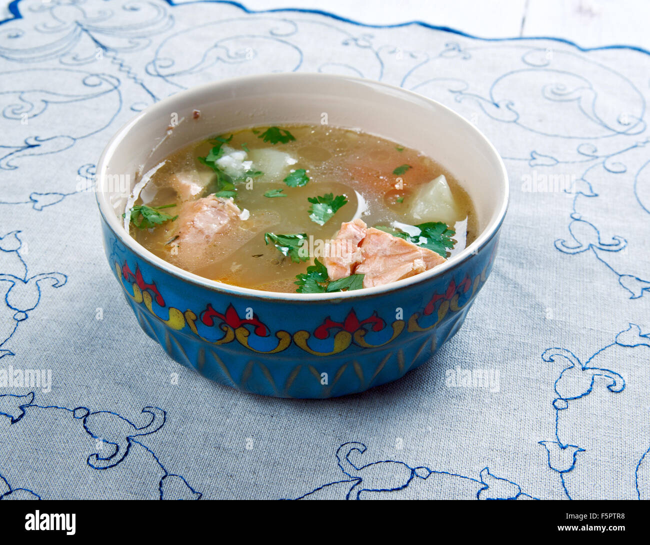 balik shurpa - Uzbek fish soup Stock Photo - Alamy