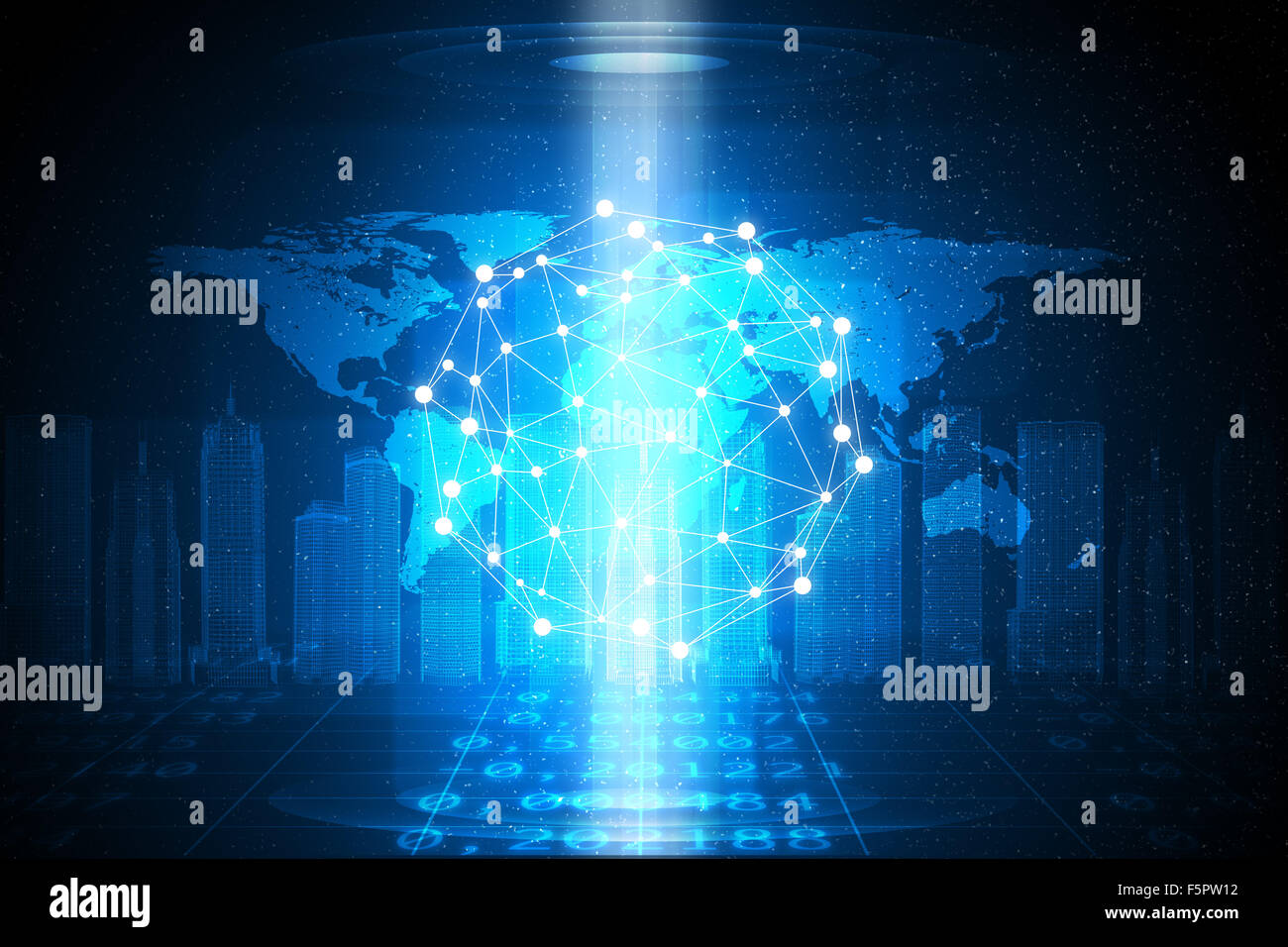 Abstract background with 3d city Stock Photo - Alamy