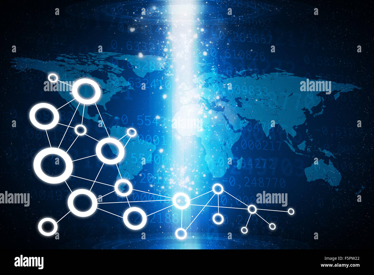 World map with flash light Stock Photo - Alamy