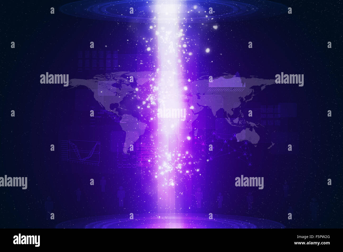 Abstract violet background with world map Stock Photo - Alamy