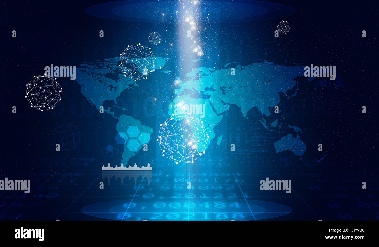 Abstract background with world map Stock Photo - Alamy