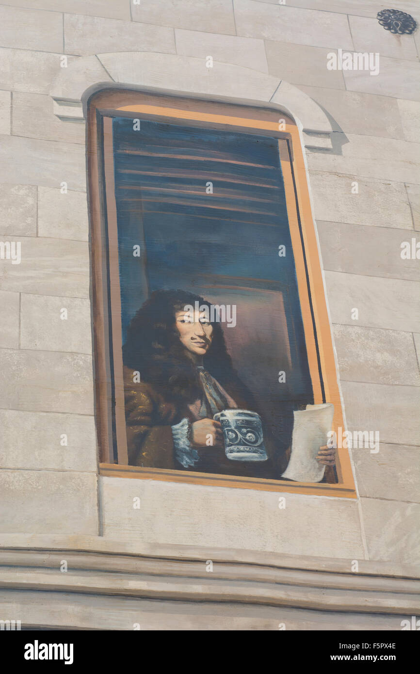 Canada, Quebec, Quebec City. The Quebec City Mural, huge mural ...