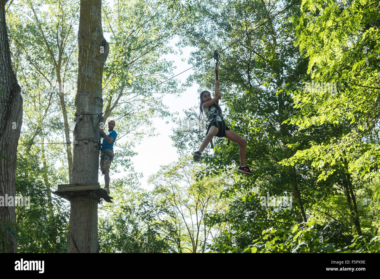 Tree,top,treetop,obstacle,course,At,Accro Parc, zipline,wire,Alet les ...