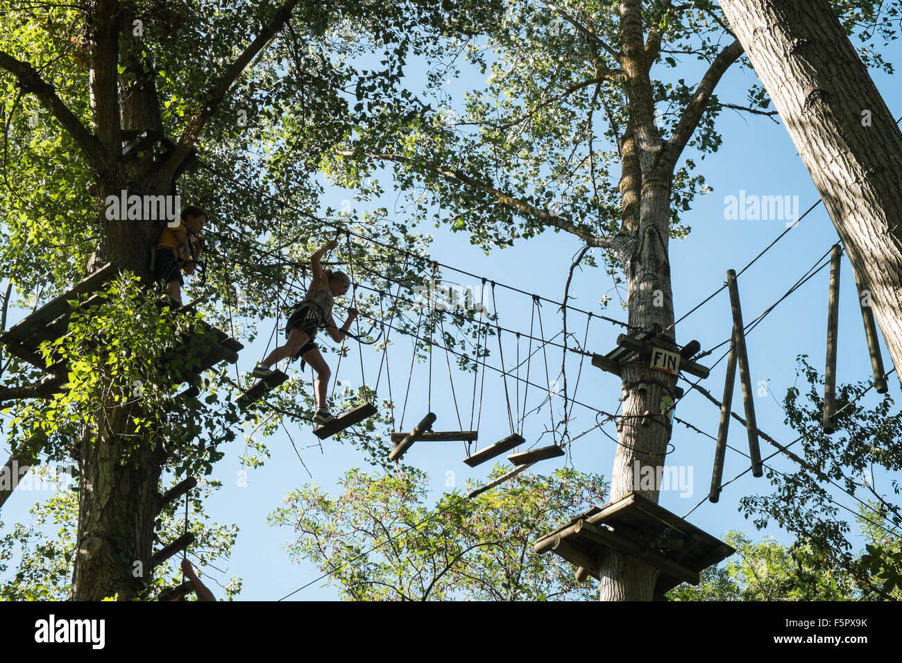 Tree,top,treetop,obstacle,course,At,Accro Parc, zipline,wire,Alet les ...