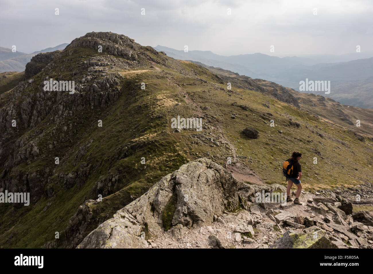 standing above bad step on crinkle crag Stock Photo - Alamy