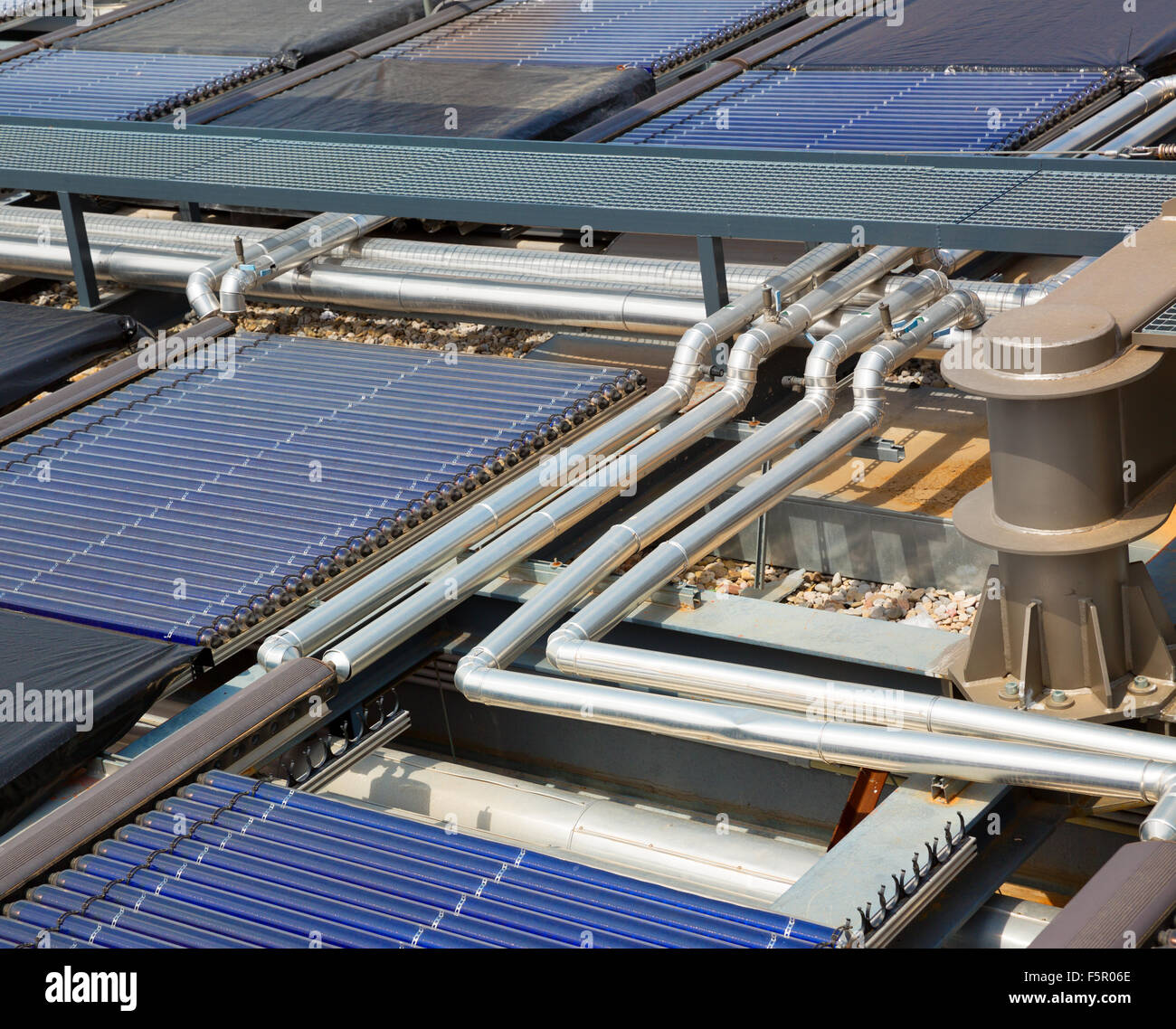 Water solar panels on roof Stock Photo - Alamy