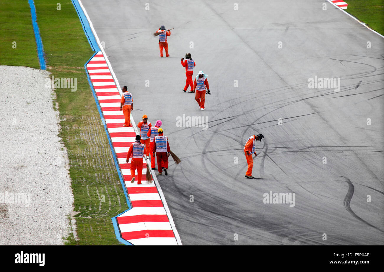 The staff at the track Formula 1 race in Sepang, Malaysia Stock Photo ...