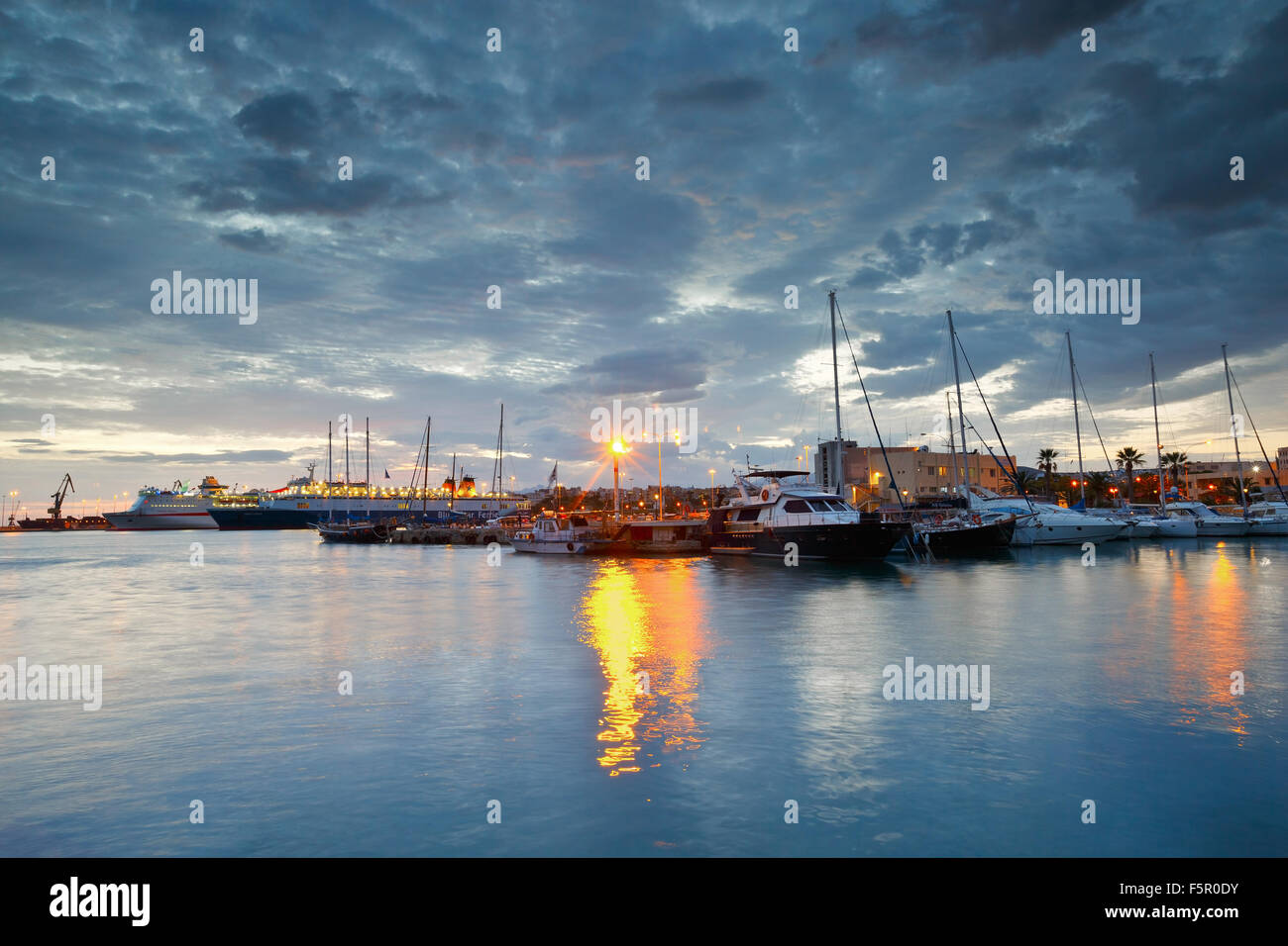 Marina and passenger port in Heraklion, Crete, Greece Stock Photo - Alamy