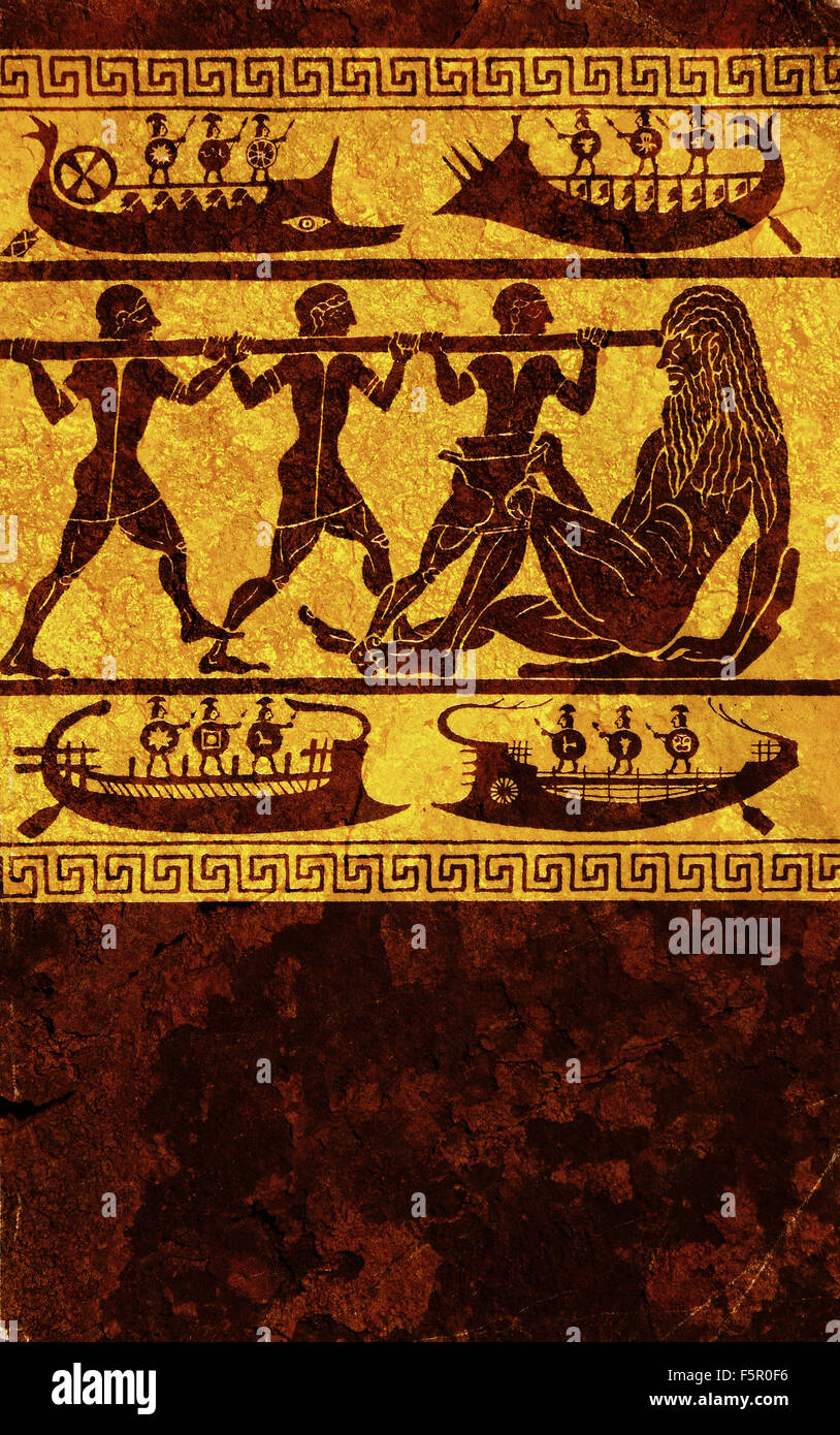 Antique wall engraving of greek mythology Stock Photo - Alamy