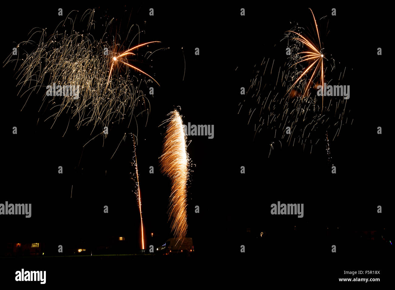 Bonfire night fireworks Stock Photo - Alamy