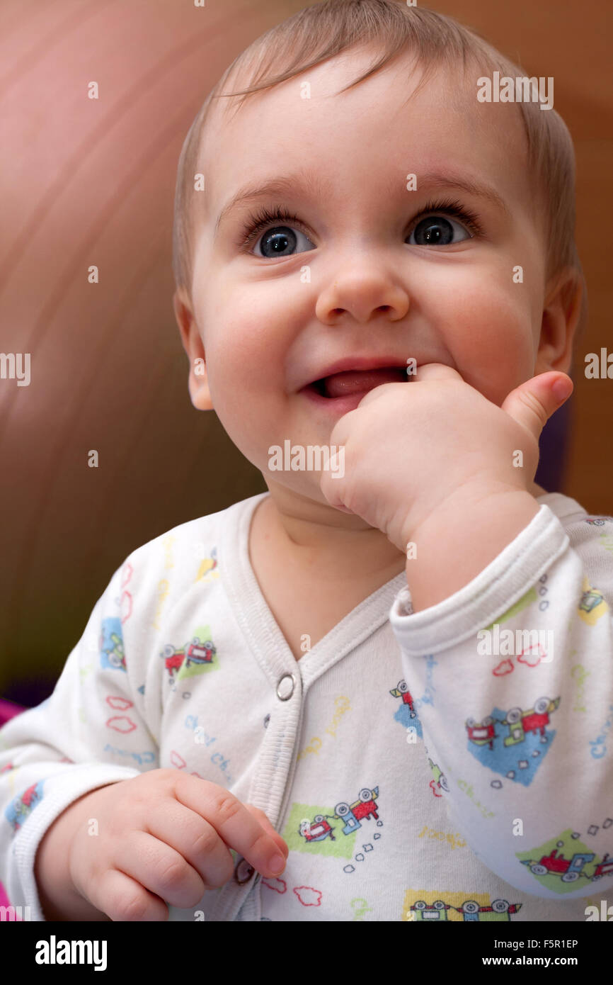Portrait of shy baby girl Stock Photo - Alamy