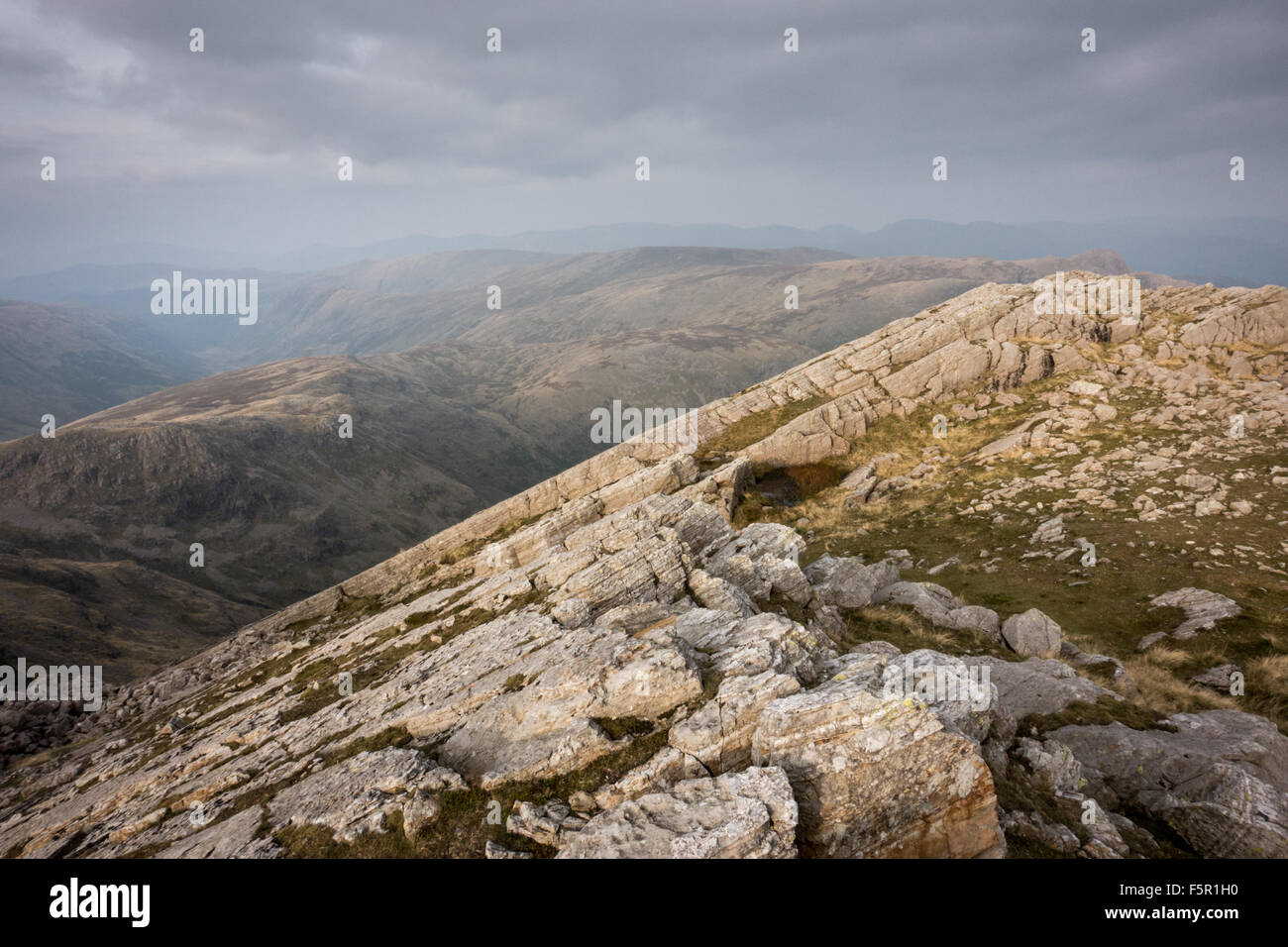 The amazing Great Slab on Bowfell Stock Photo - Alamy