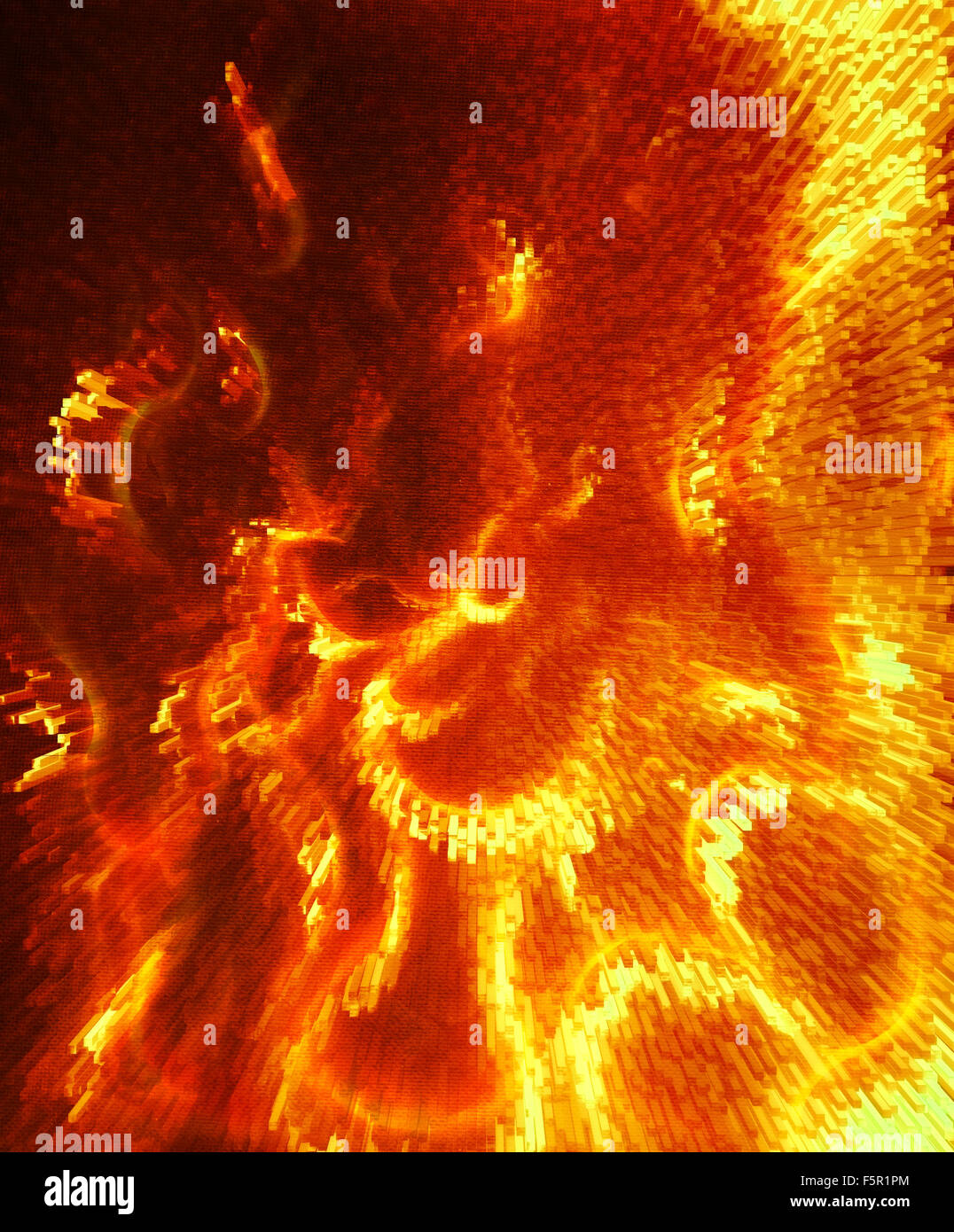 Ornamental Fire painting, and abstract structure polygon Stock Photo ...