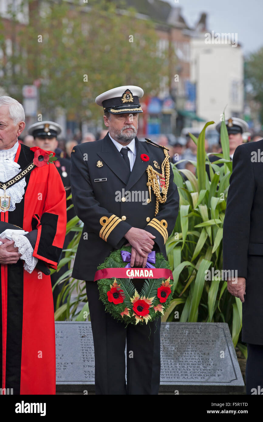 Orpington,UK,8th November 2015,Commander Larry Trim from the Canadian ...