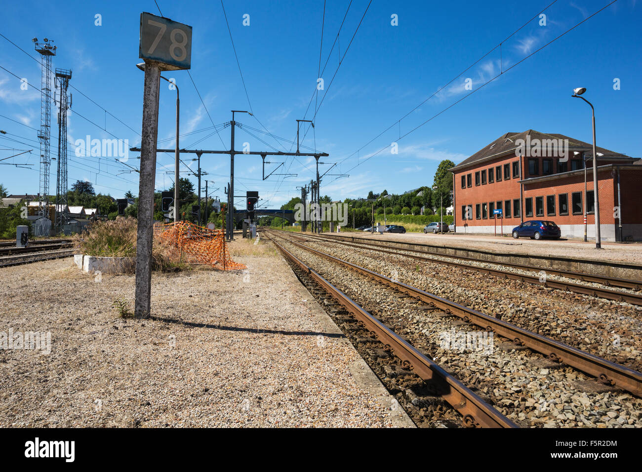 Waiting on the platform of Gouvy station Stock Photo - Alamy
