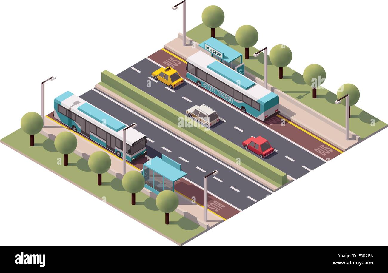 Vector isometric bus stop Stock Vector Image & Art - Alamy