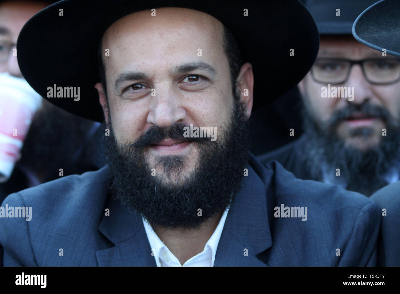 New York, New York, USA. 7th Nov, 2015. Rabbis are seen among a sea of ...