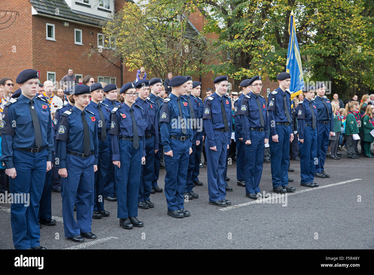 Orpington,UK,8th November 2015,Police cadets stand to attention in ...