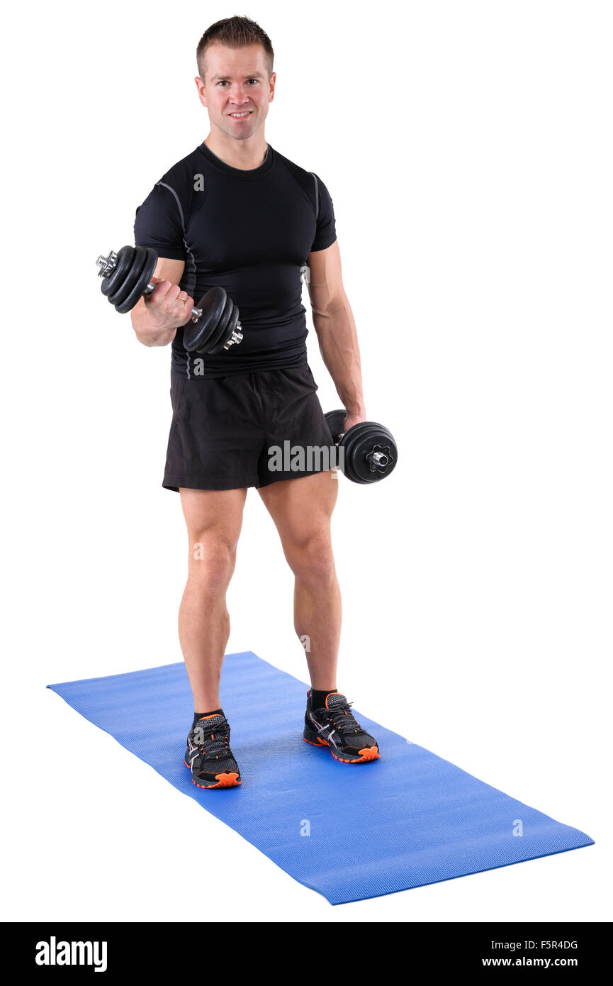 Bicep Curl In Lunge Position