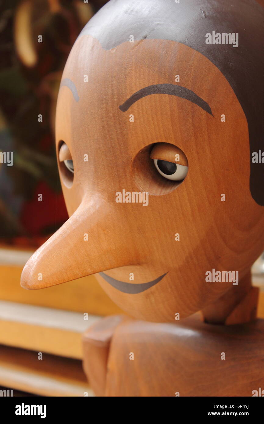 A smiling Pinocchio, the italian wooden puppet Stock Photo - Alamy