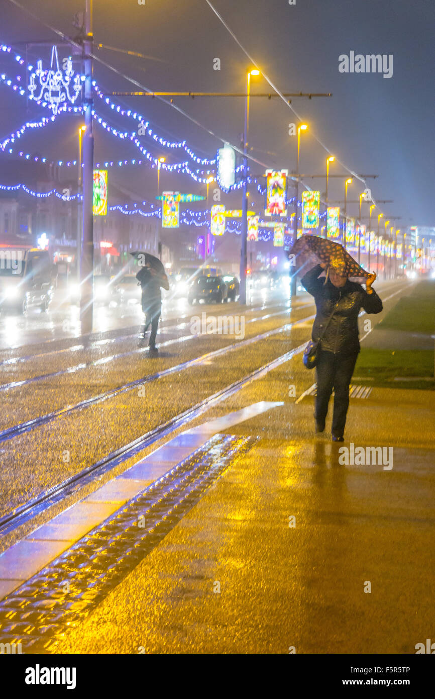 Blackpool, UK. 8th November, 2015. With weather warnings in place for ...